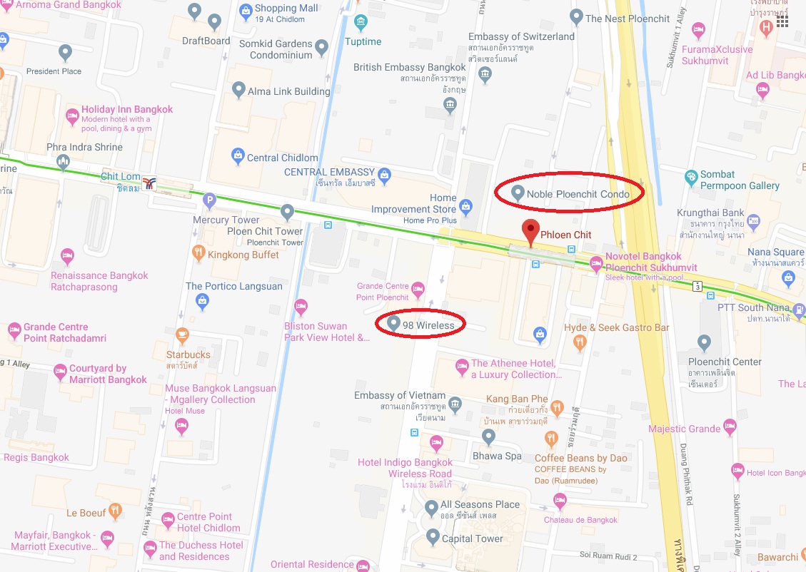 My review of Noble Ploenchit and 98 Wireless. Near Ploenchit BTS Station.